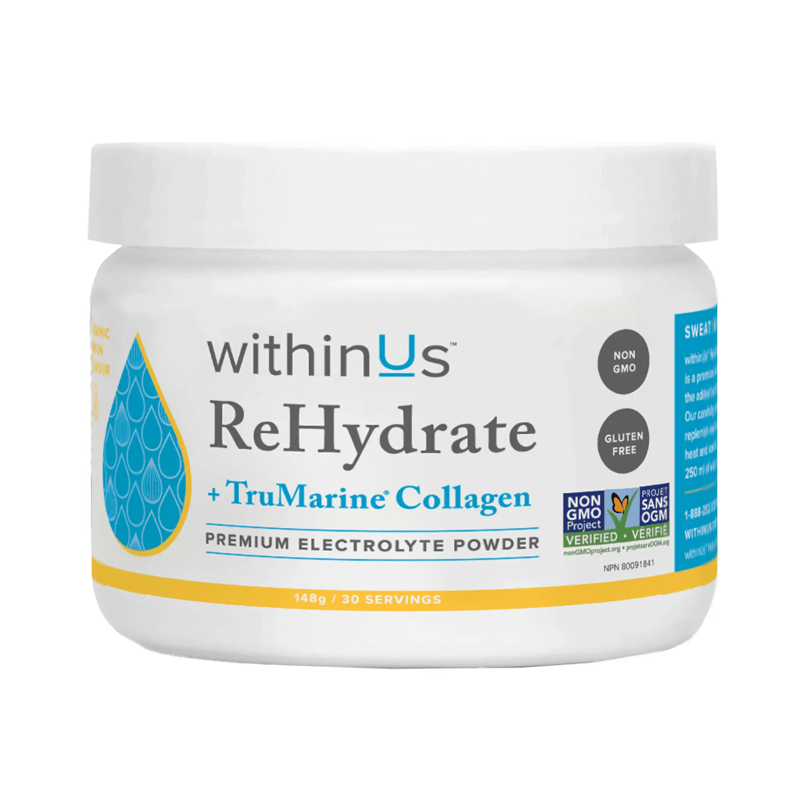 withinUs Rehydrate + TruMarine® Collagen Jar - Lemon – Breathe Fitness